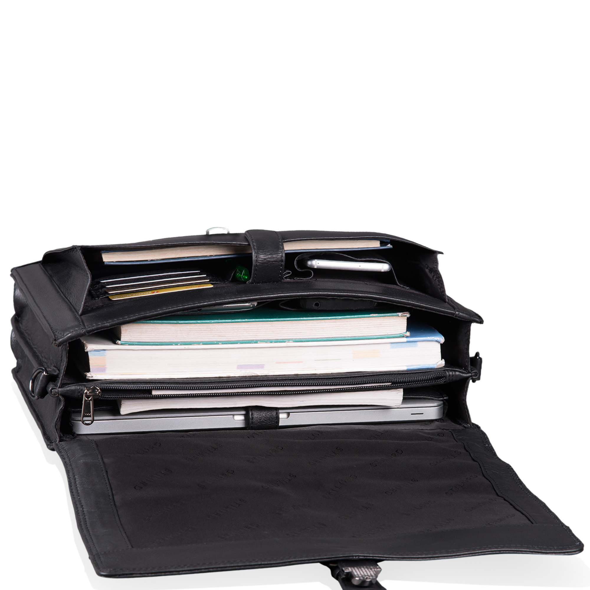 "Francis" Small Leather Briefcase Men | STILORD