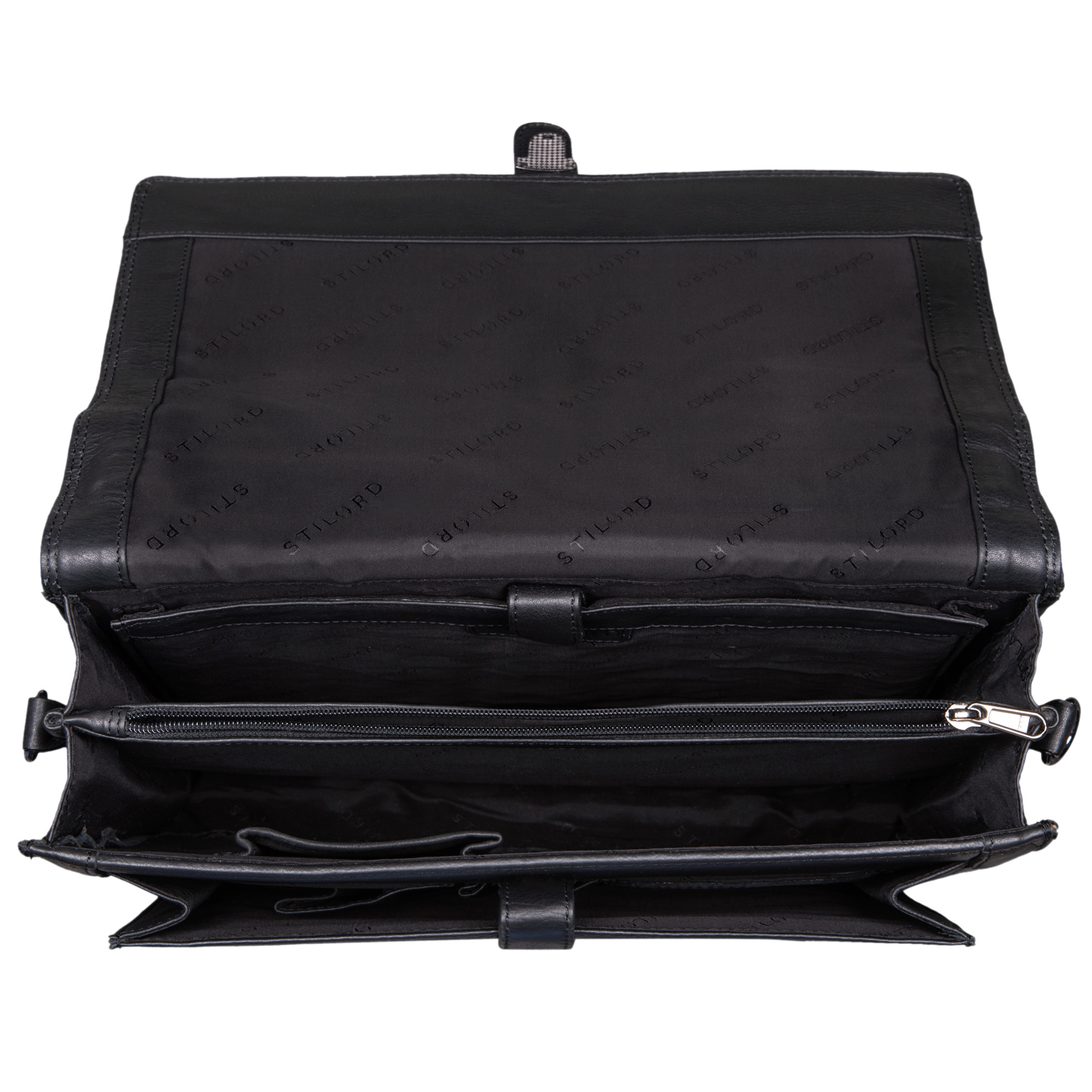 "Francis" Small Leather Briefcase Men | STILORD