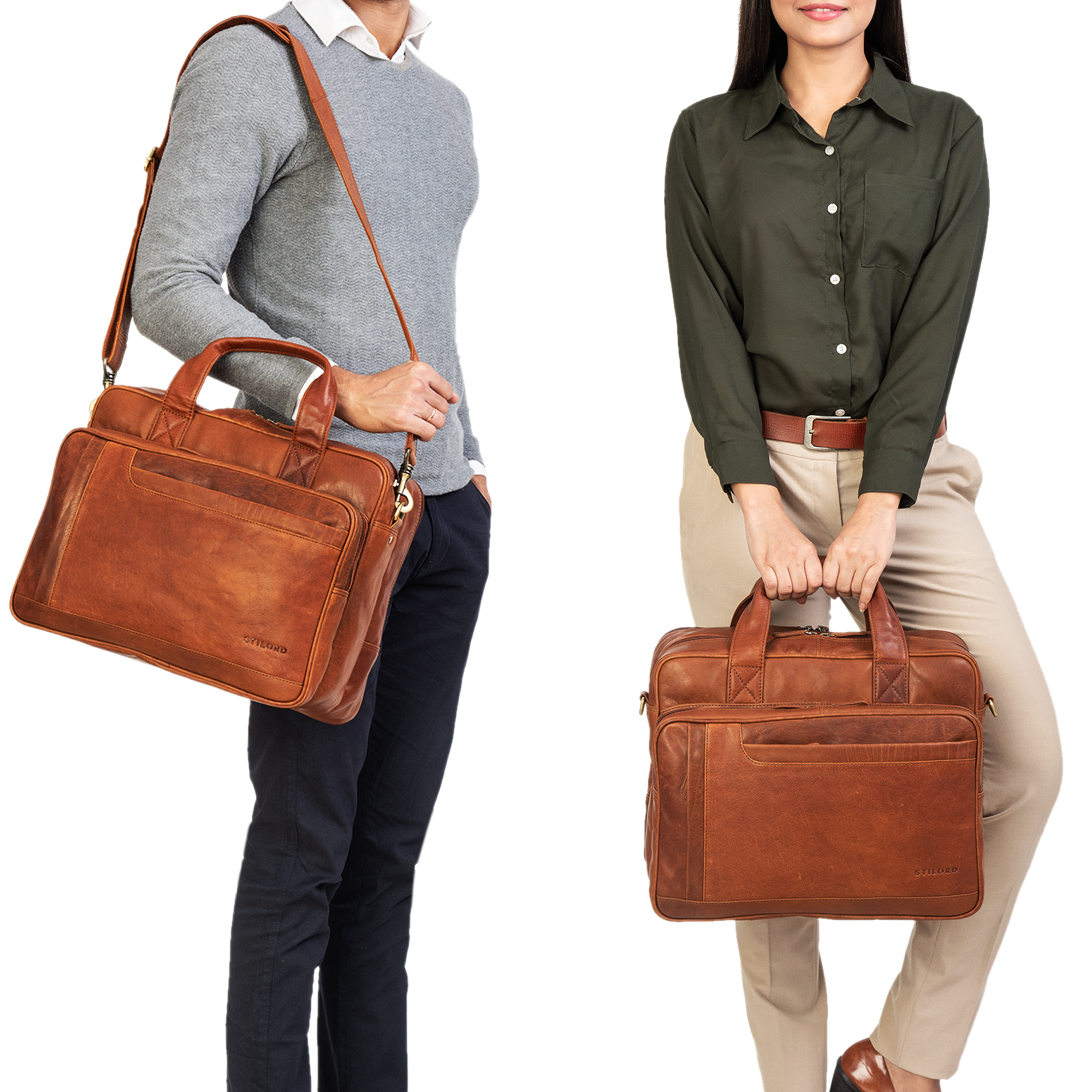 "Excelsior" School Bag Leather Teacher's Bag | STILORD