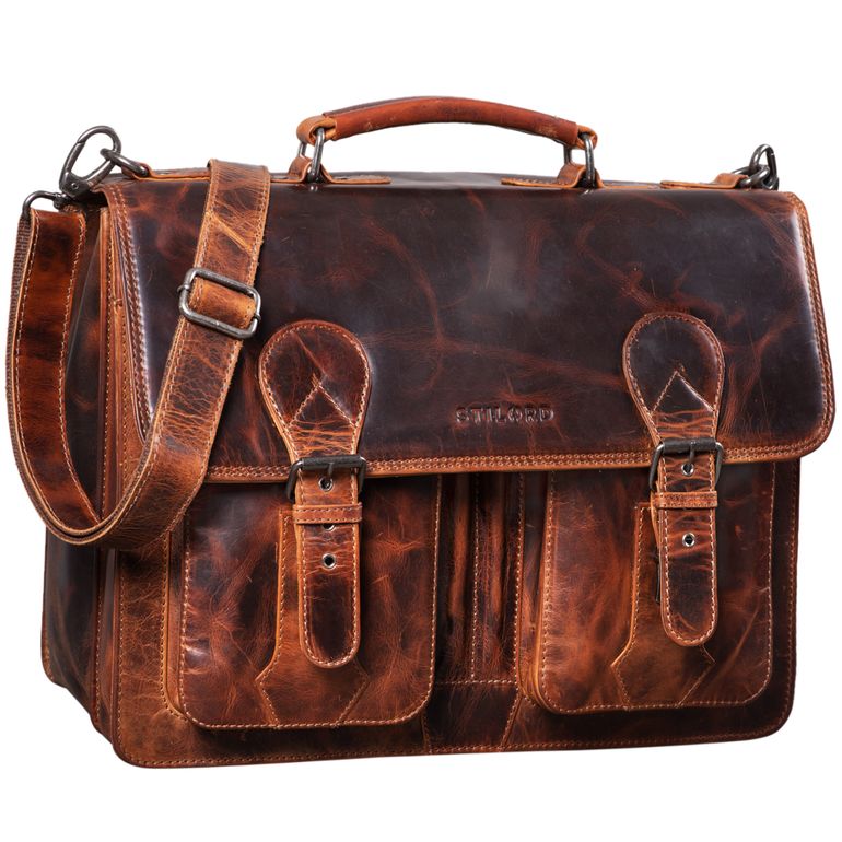 "Kronos" Portfolio Leather Large Briefcase | STILORD