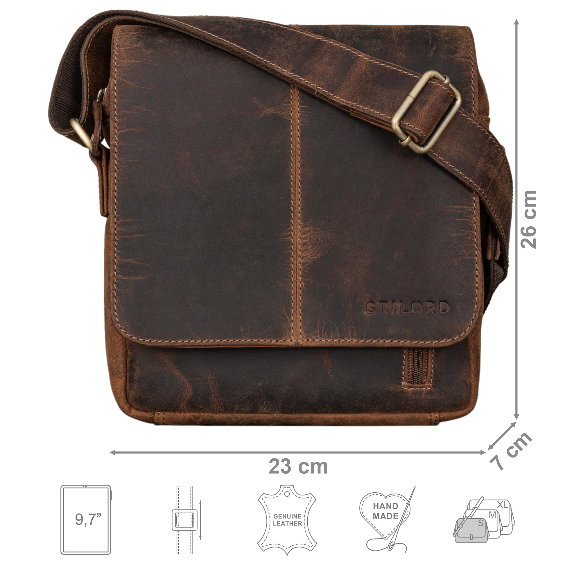 "Matt" Small Mens Bag Leather | STILORD