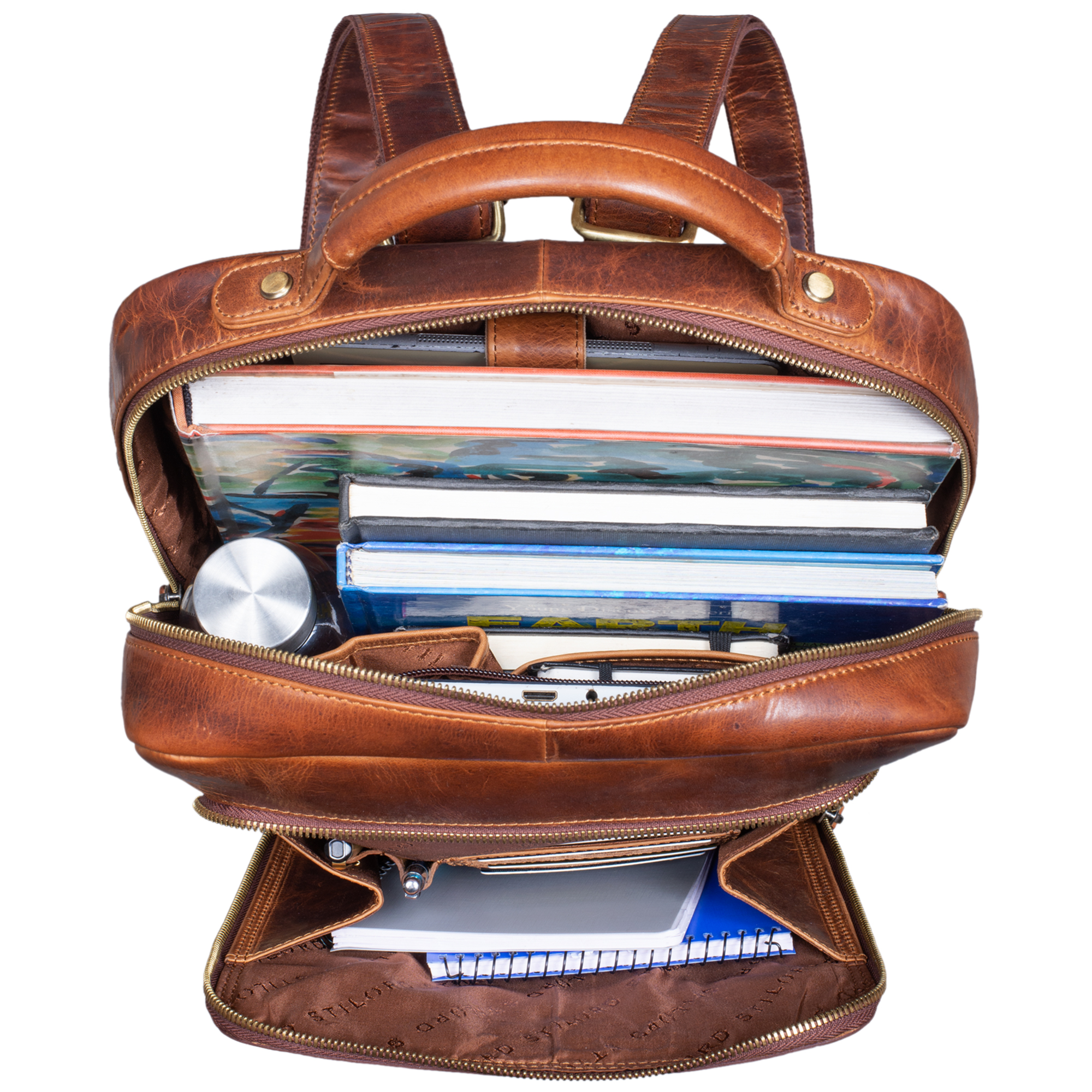 "Orlando" Mens Work Backpack Leather | STILORD