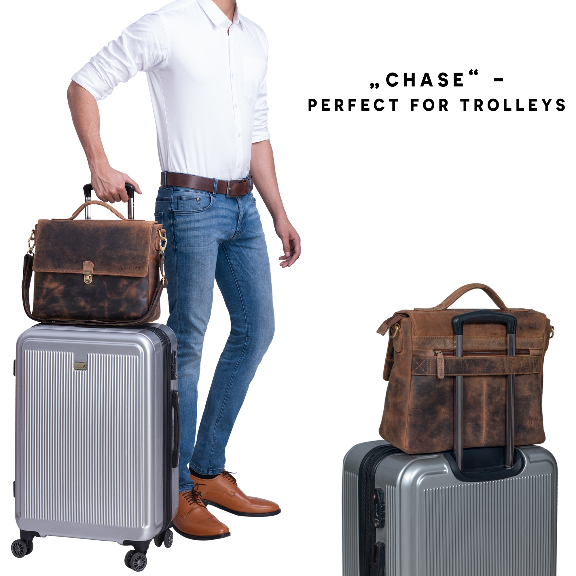 Kožená aktovka "Chase" Vintage | STILORD