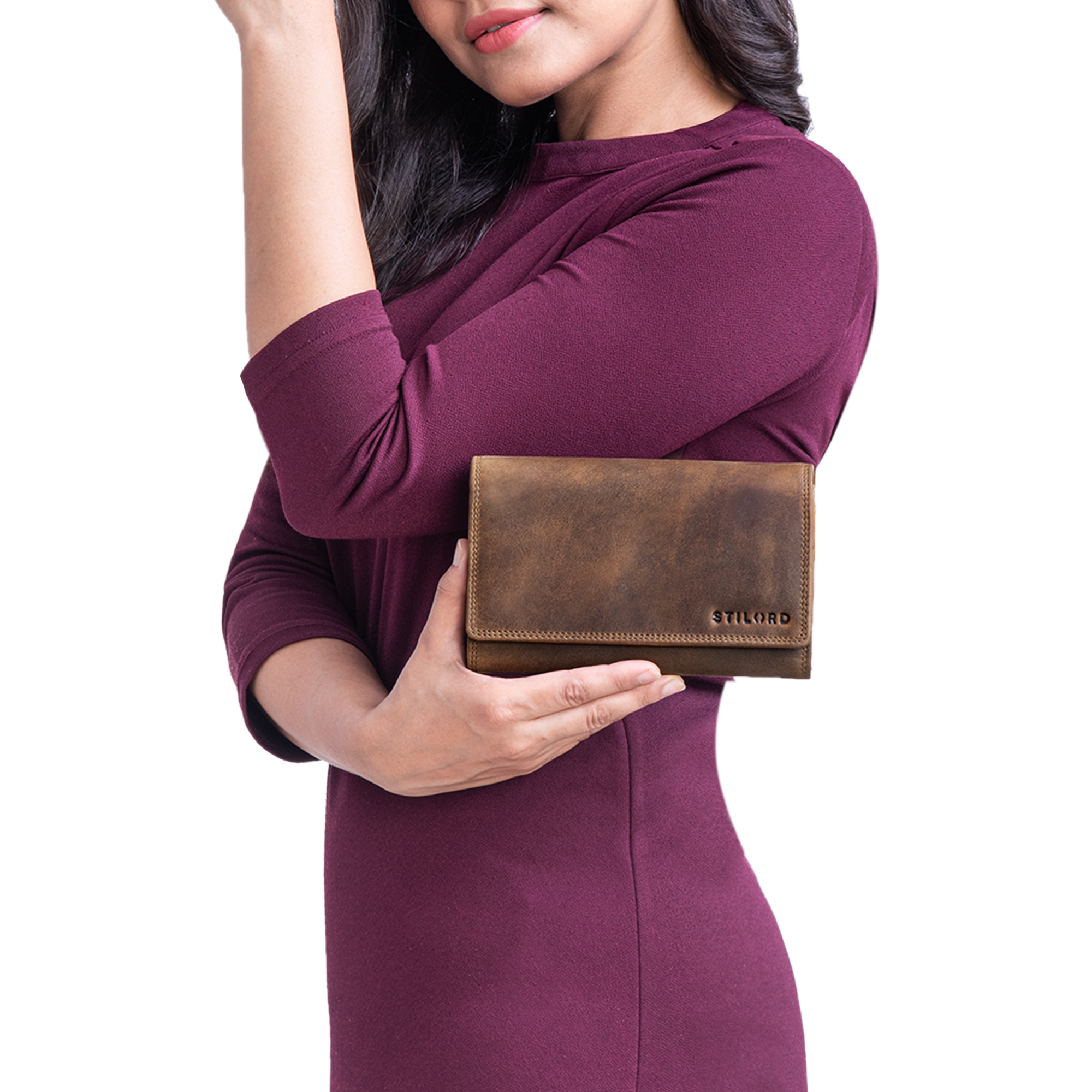 "Amanda" Large Ladies Purse Leather | STILORD