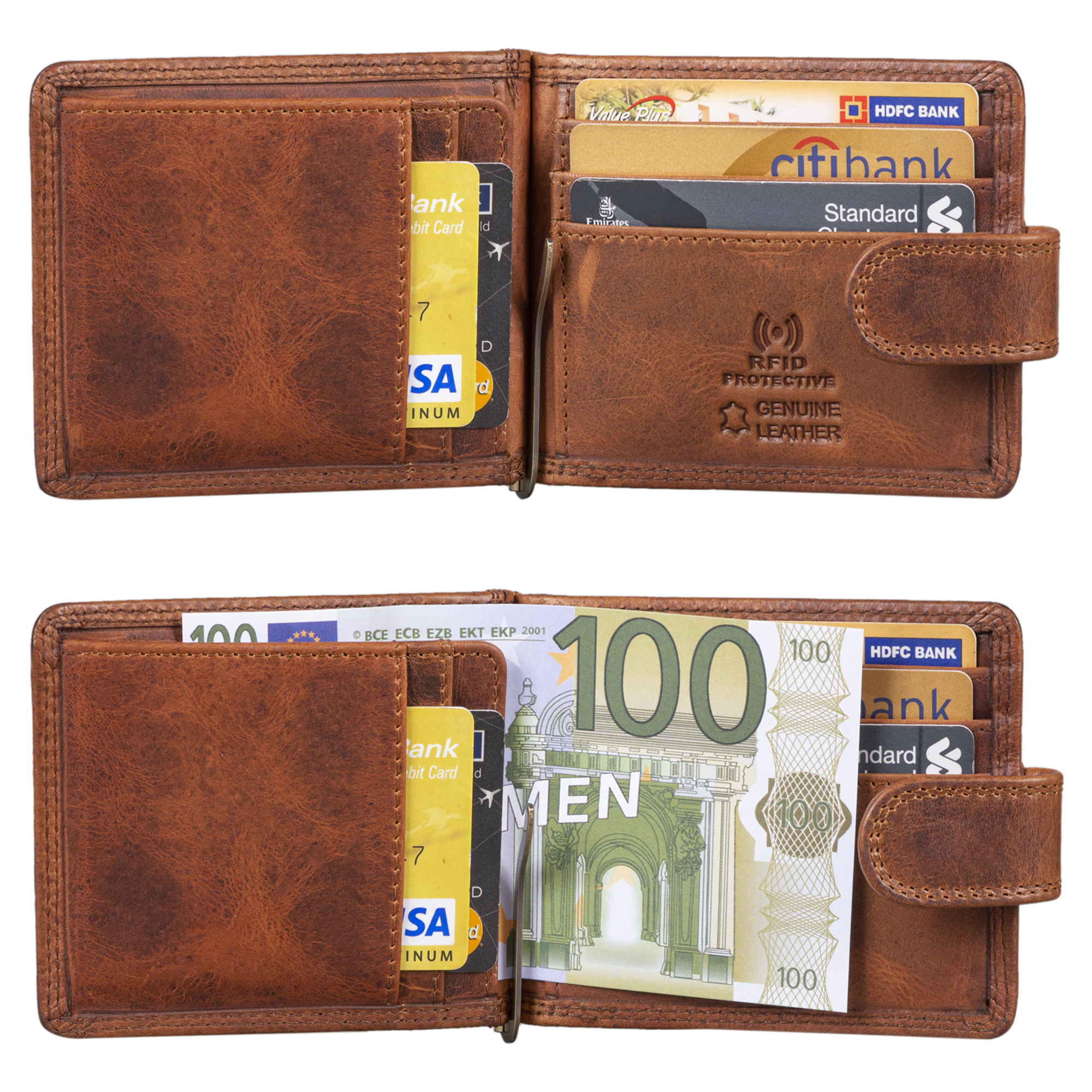 "Lino" Leather Money Clip Wallet | STILORD