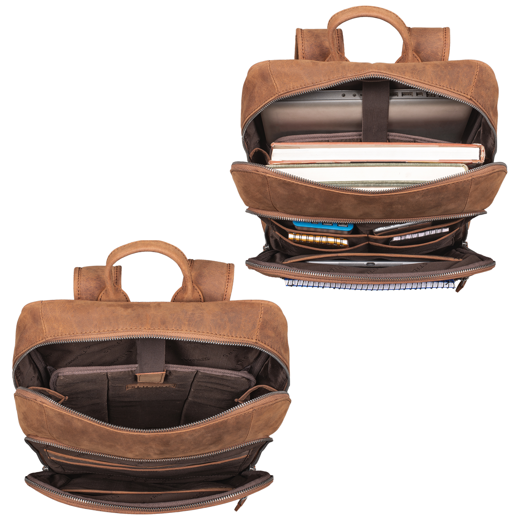 "Malik" Large Work Backpack Leather | STILORD