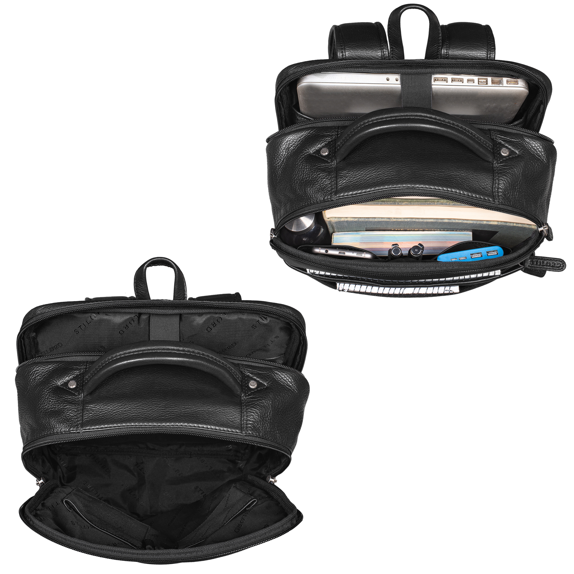 "Brooklyn" Large Leather Laptop Backpack | STILORD