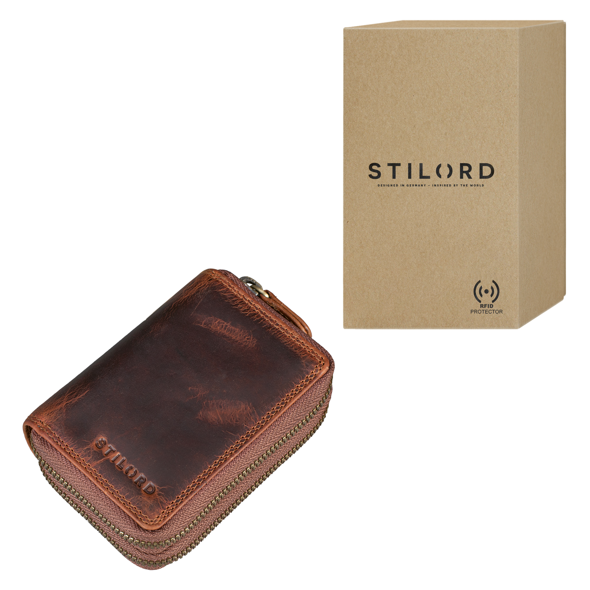 "Amell" 2-in-1 Leren Portemonnee Sleuteletui | STILORD