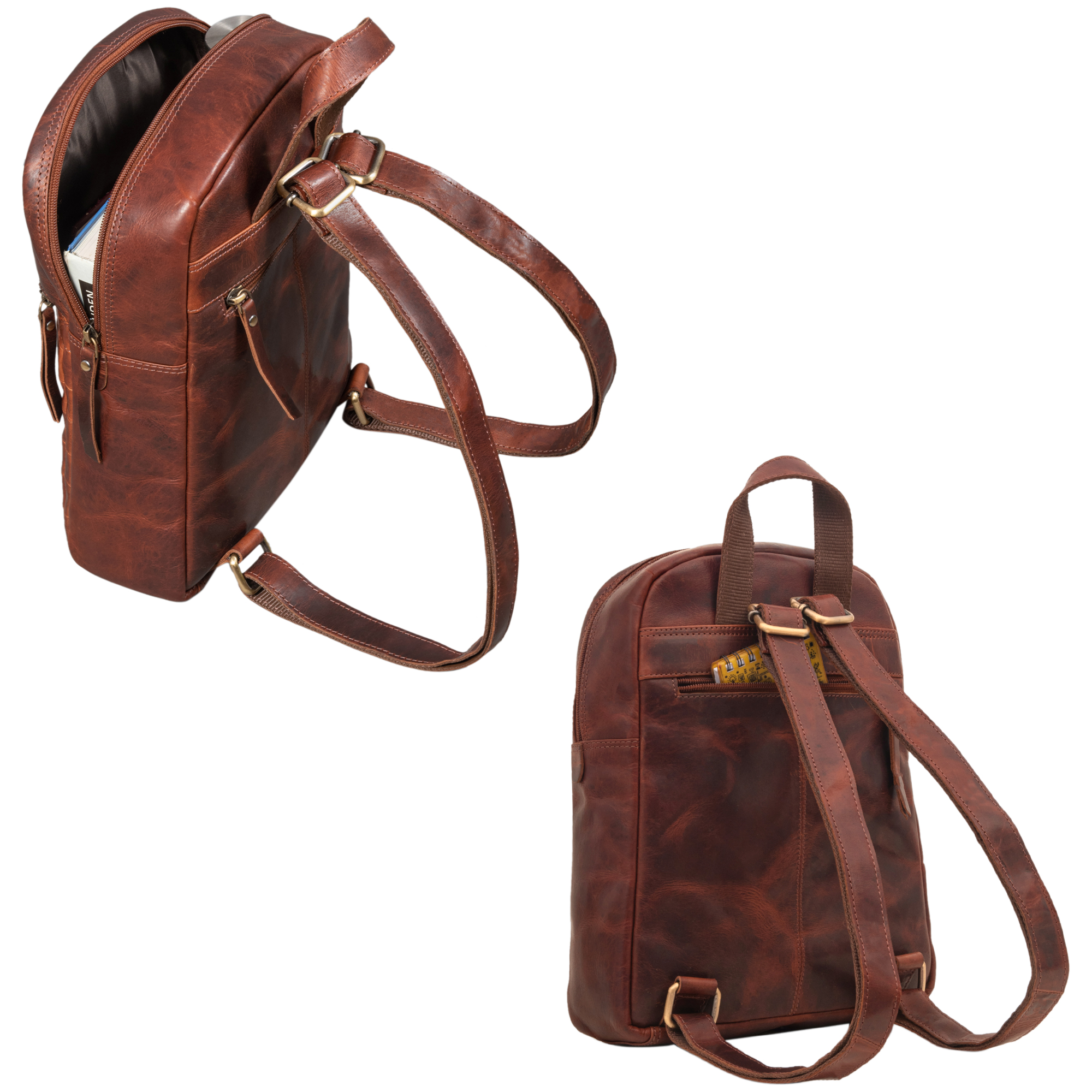 "Ilda" Small Leather Backpack | STILORD