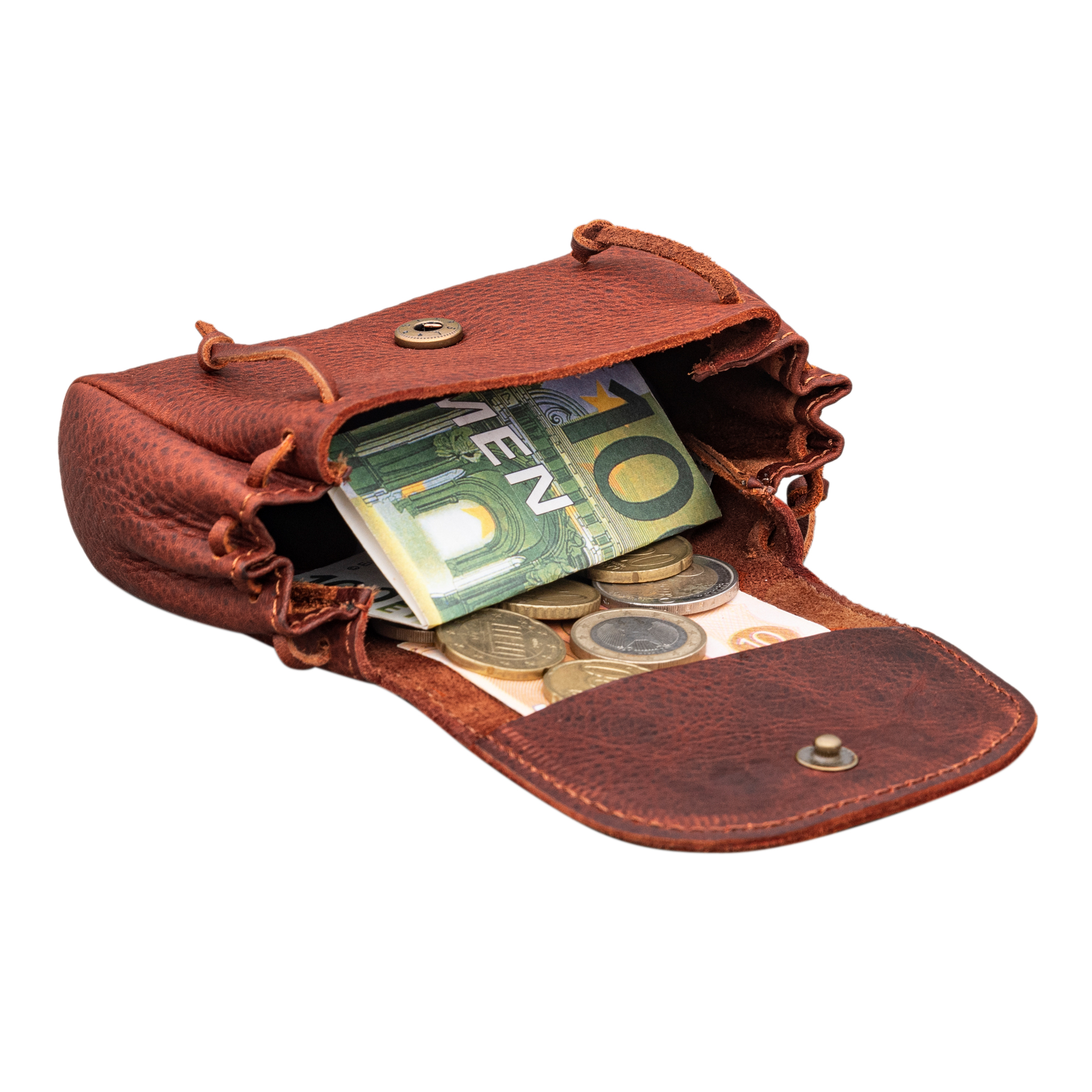 "Bronn" Portemonnee Klein Leer Vintage | STILORD