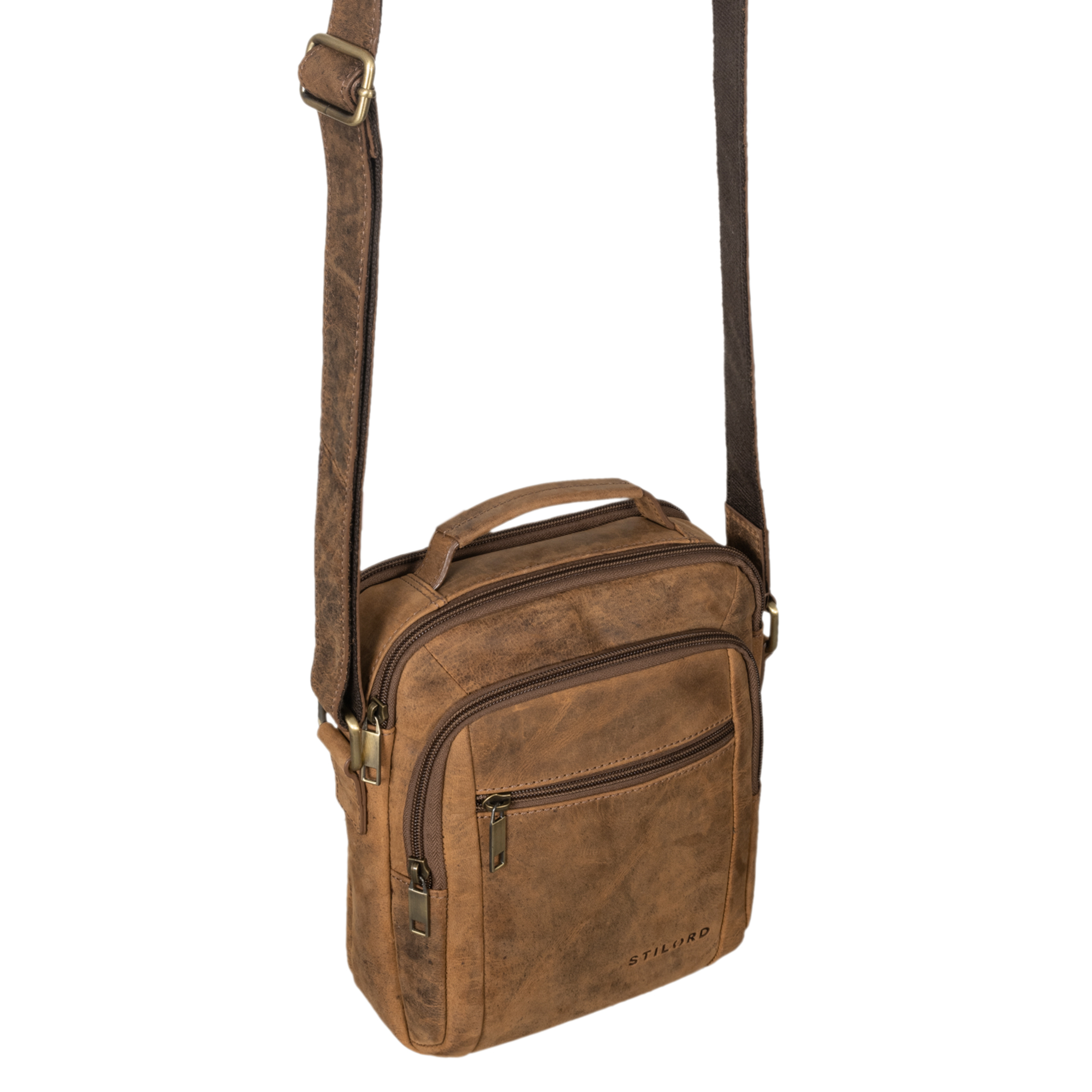 "Lucky" Schoudertas Heren Klein Leren Handtasje | STILORD