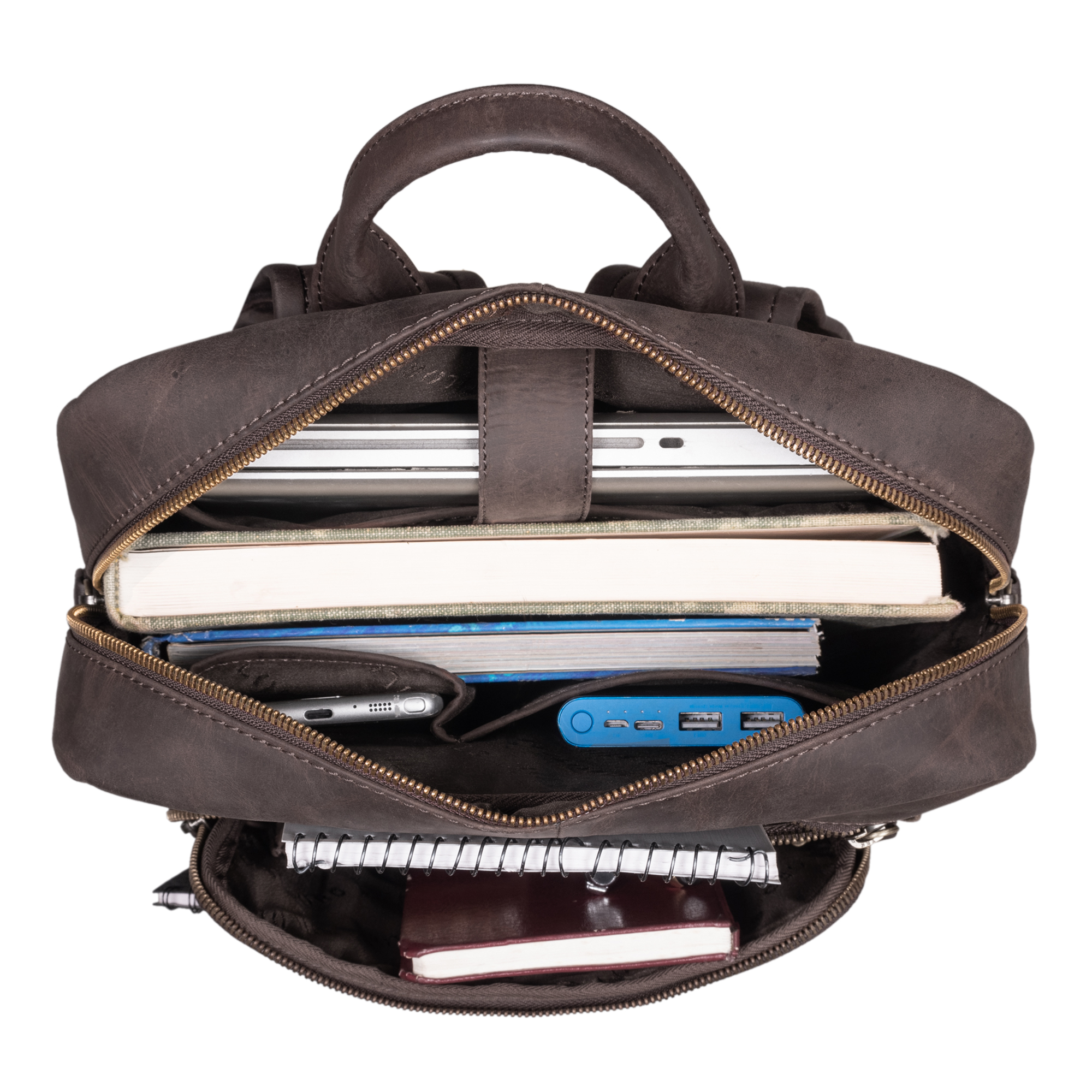 "Valera" Leather Business Backpack Many Compartments | STILORD