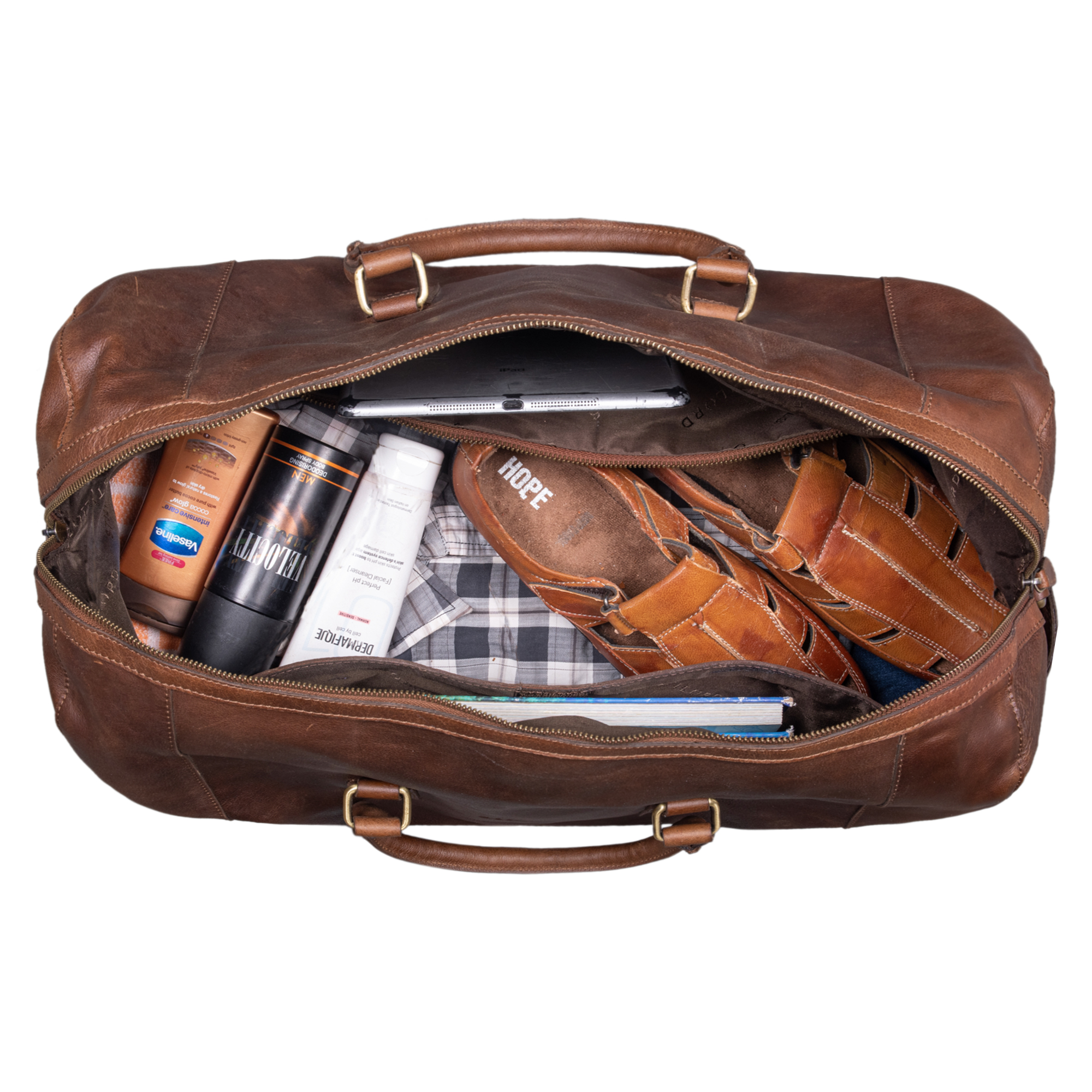 "Edson" Leather Weekender Men Women | STILORD