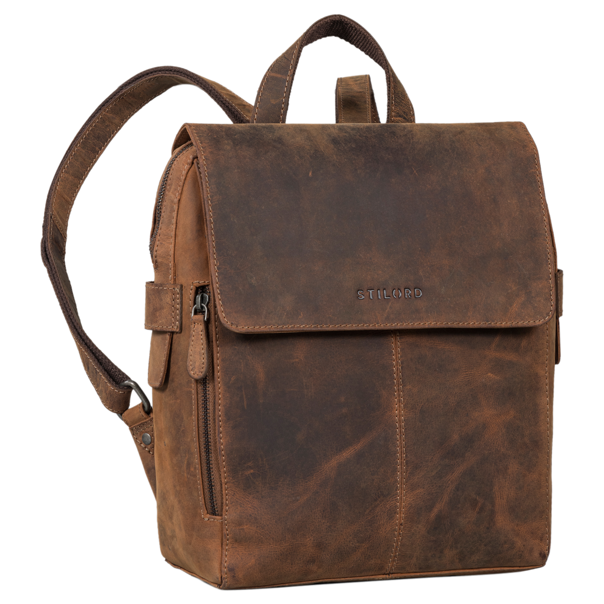 "Darcy" Day Backpack Leather Vintage | STILORD