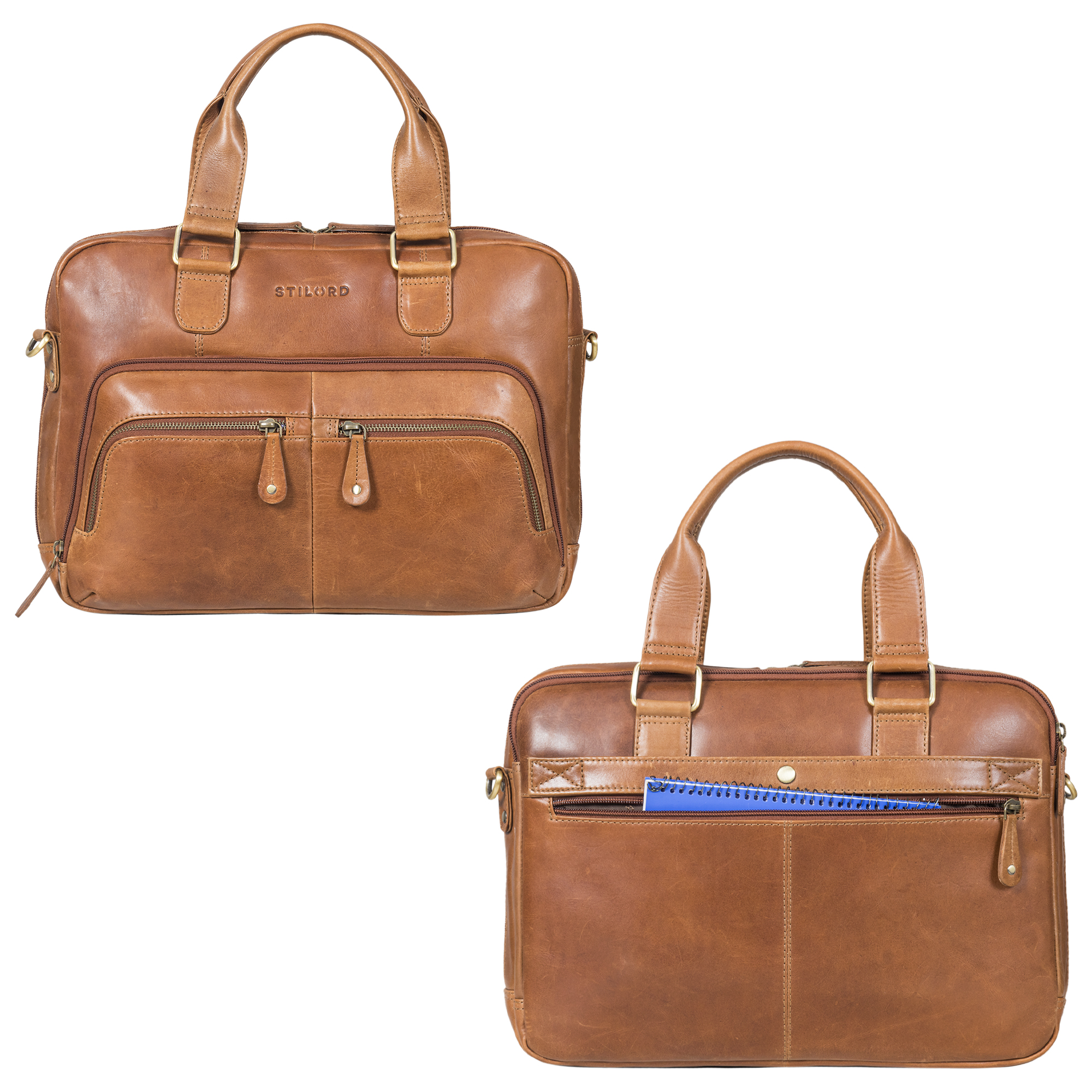 "Sheldon" Smart Briefcase Men and Women Leather | STILORD