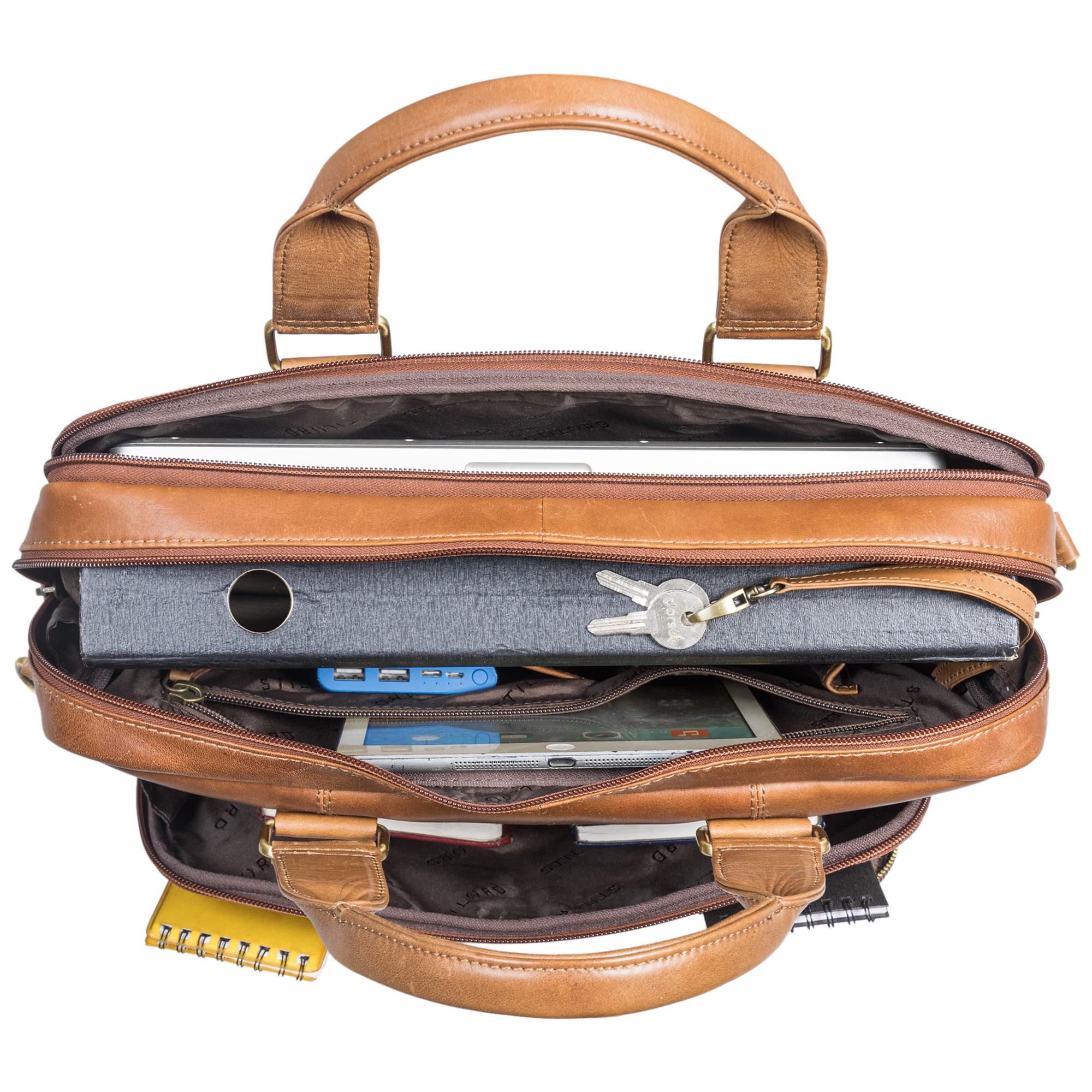 "Sheldon" Smart Briefcase Men and Women Leather | STILORD