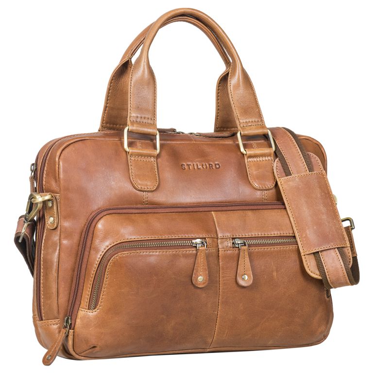 "Sheldon" Smart Briefcase Men and Women Leather | STILORD