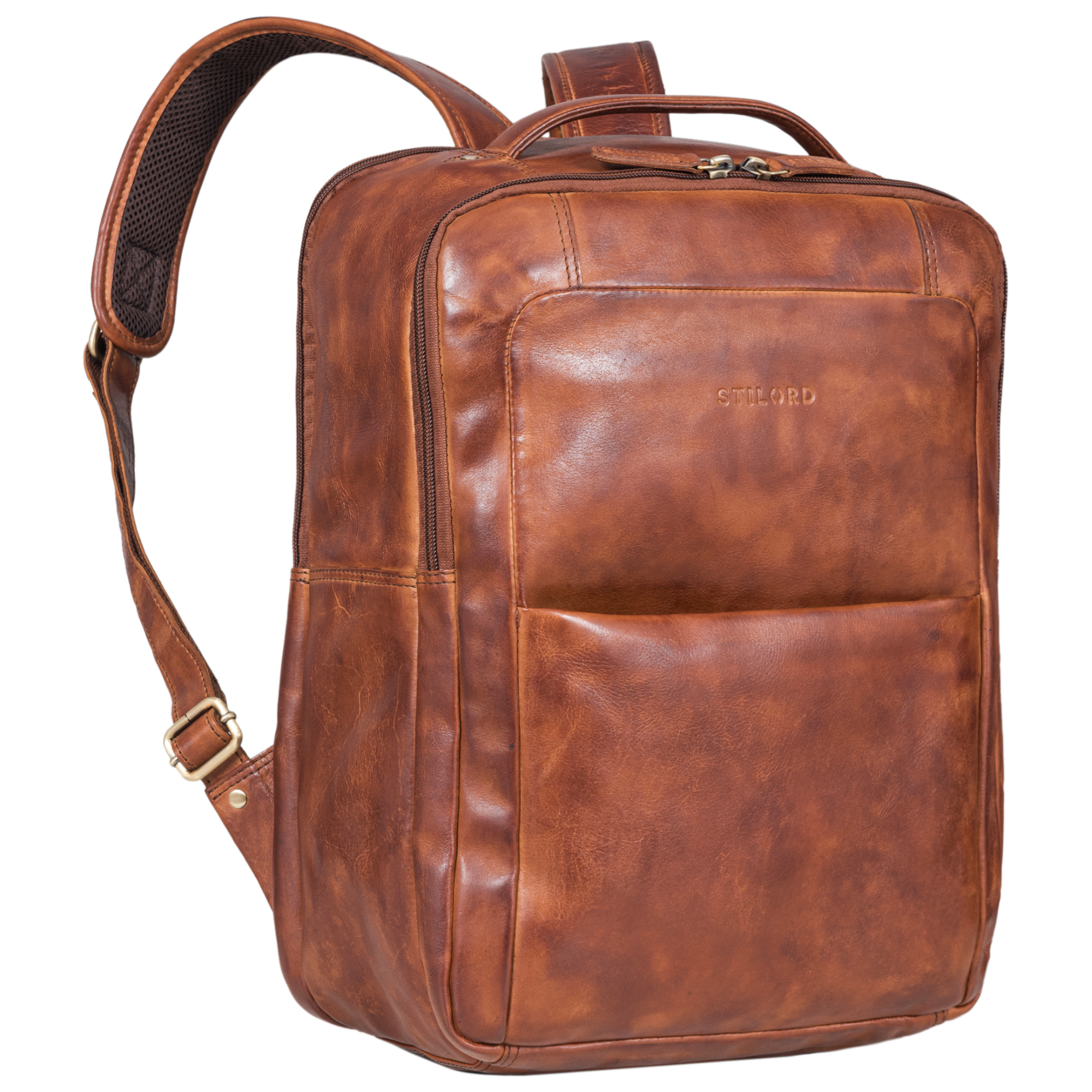 "Balduin" Large Leather Laptop Backpack | STILORD