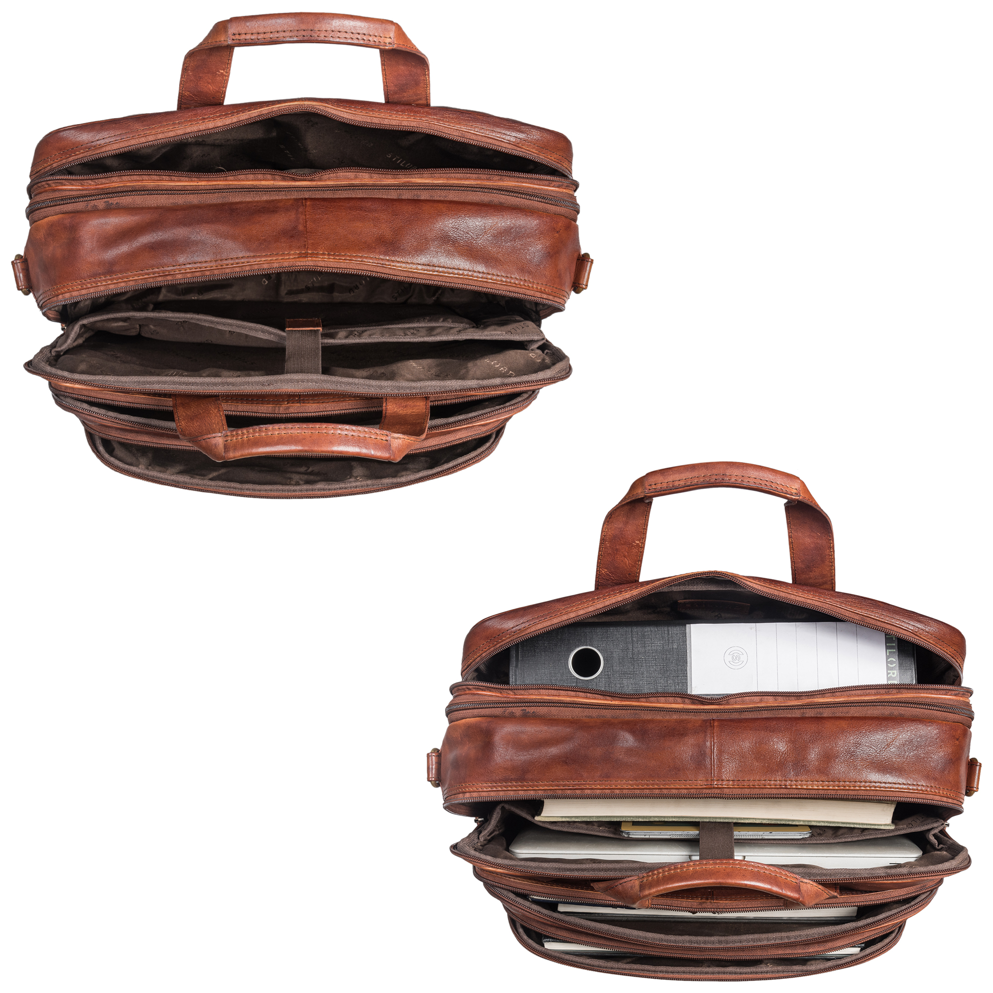 "Ansgar" Flexible Leather Briefcase Men and Women | STILORD