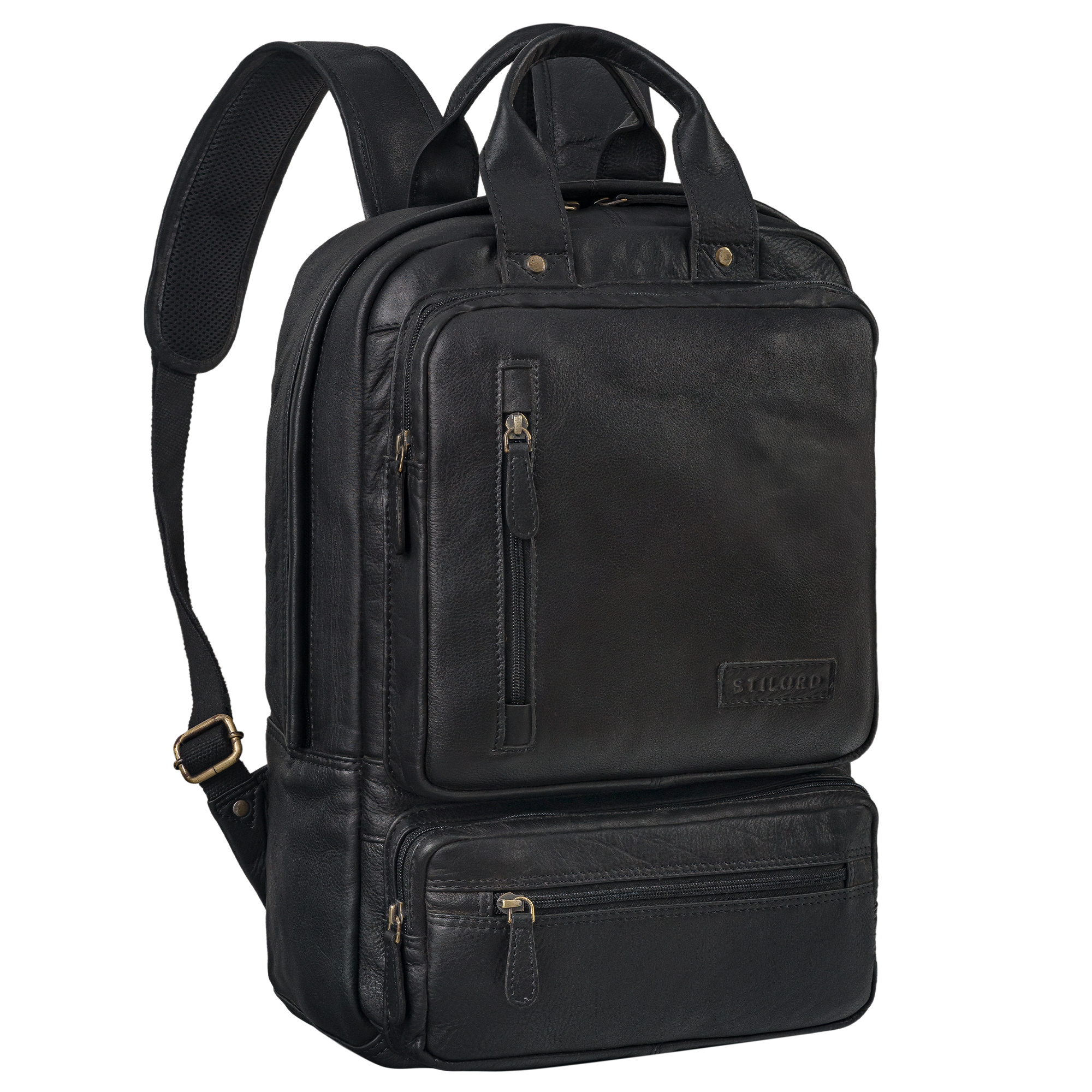"Trinity" Spacious Leather Backpack with Laptop Compartment | STILORD