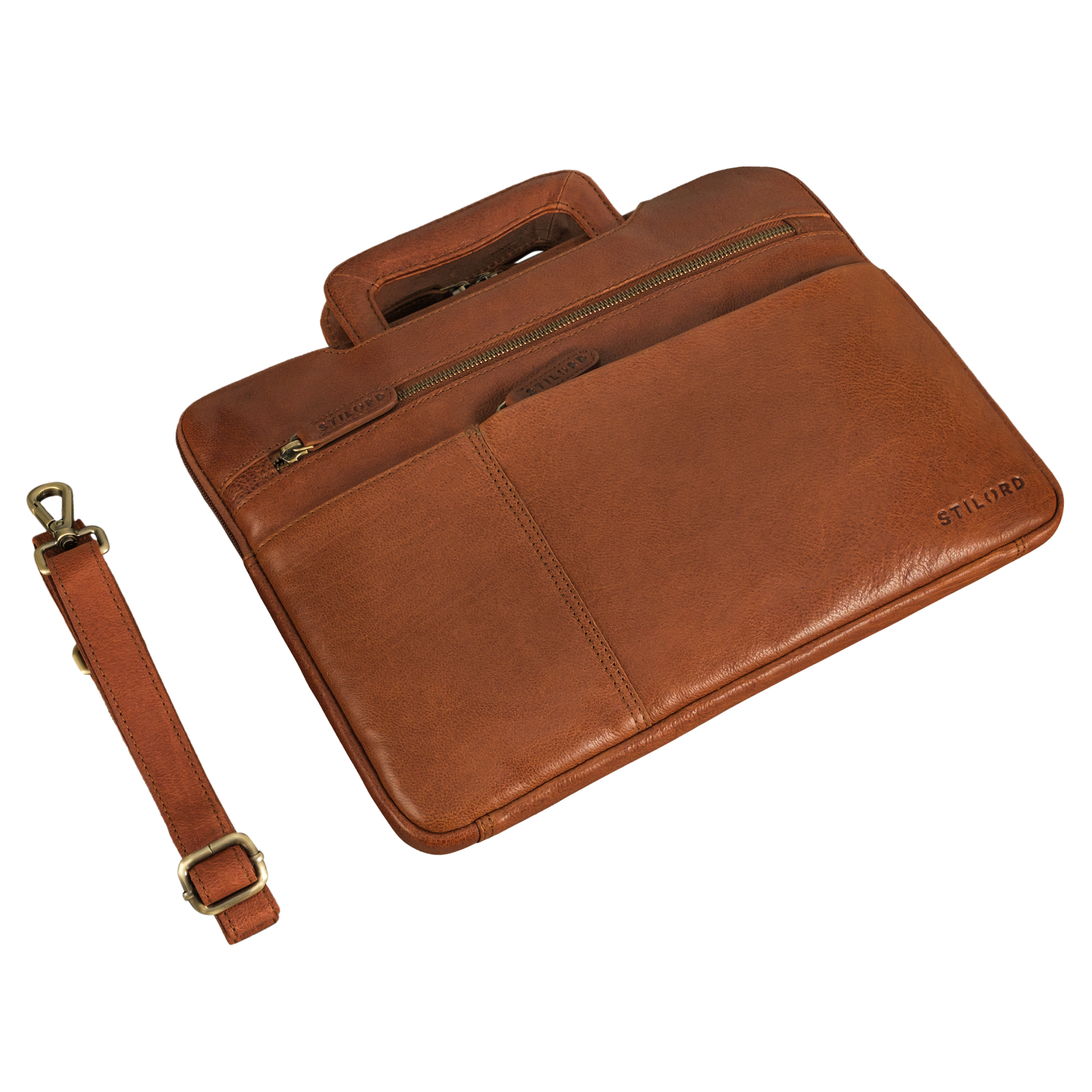 "Cole" Laptop Bag Leather Men Slim | STILORD