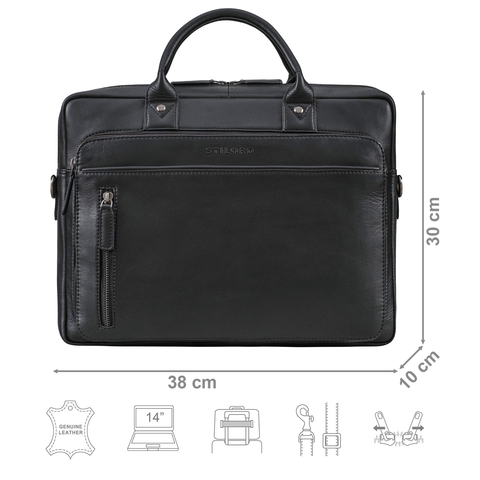 "Syd" Saco de Negócios Pele Homem Mulher | STILORD