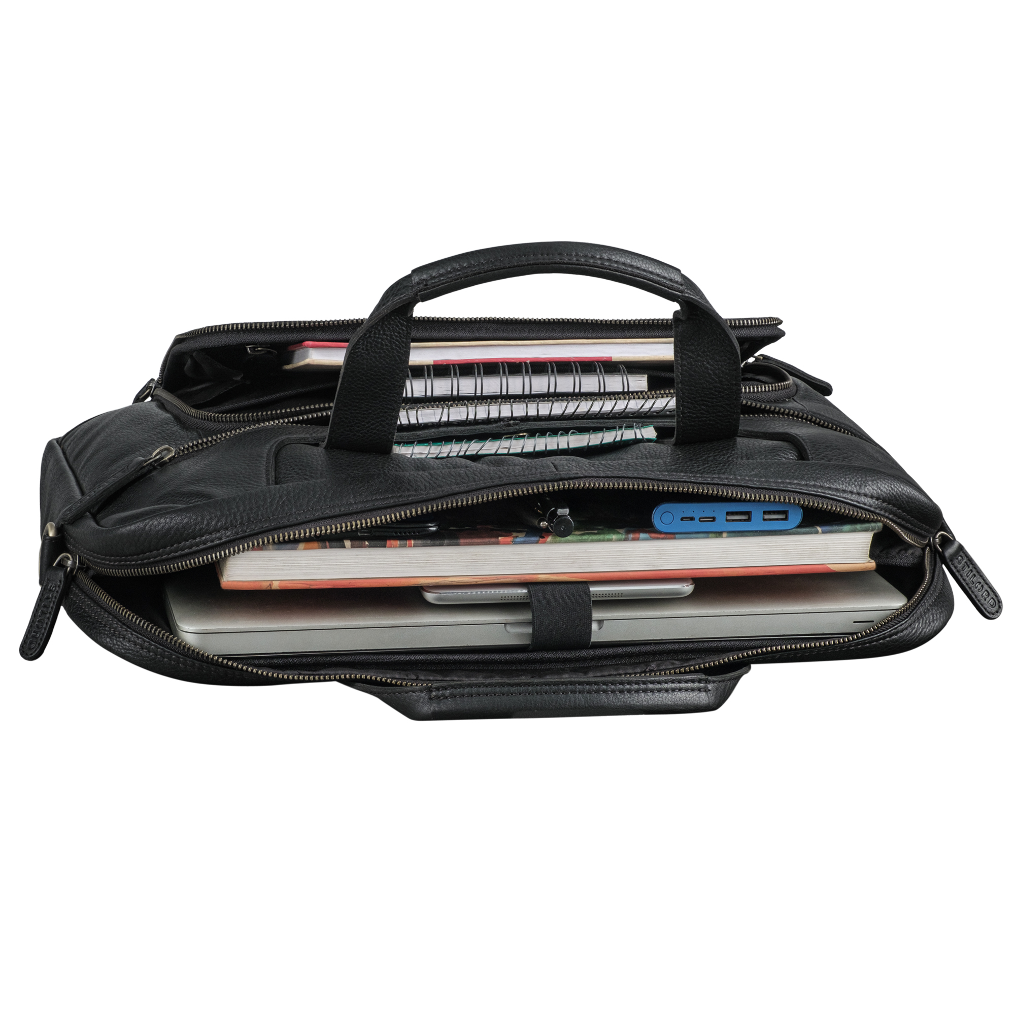 "Cyrus" Taška na Notebook 17 Palcová Kožená Pánská Velká | STILORD