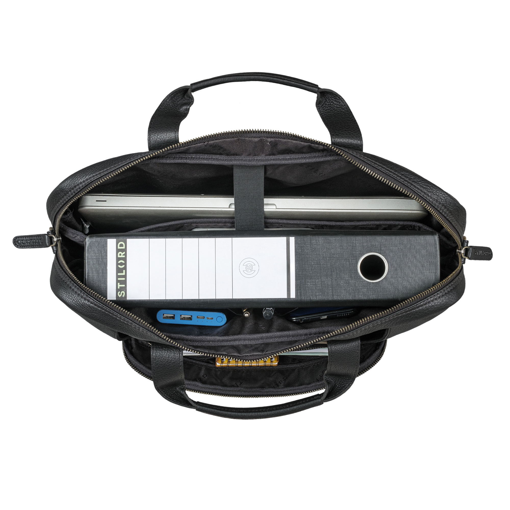 "Cyrus" Taška na Notebook 17 Palcová Kožená Pánská Velká | STILORD