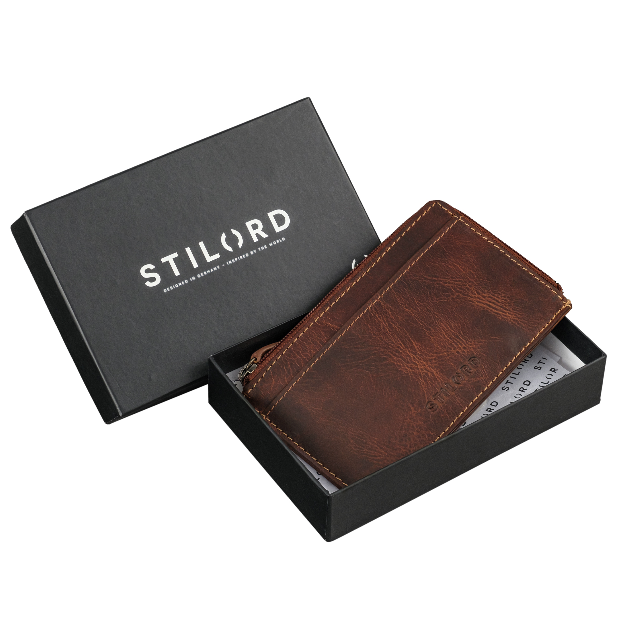 "Ano" 3-in-1 Leather Key Pouch Mini Wallet | STILORD