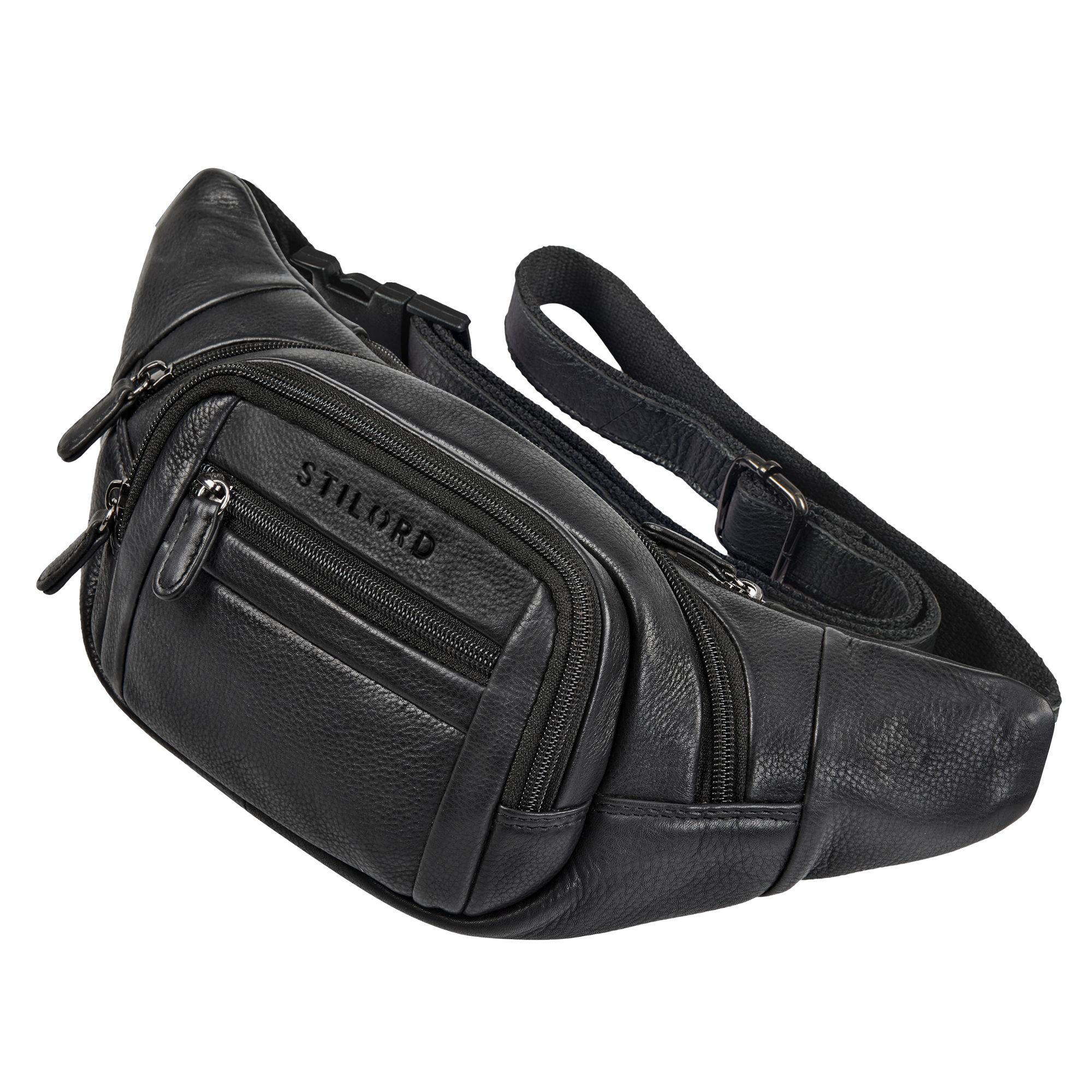 “Dublin” Leather Bum-Bag for Men Multi Pocket, Anti Theft, Travel Safe ...