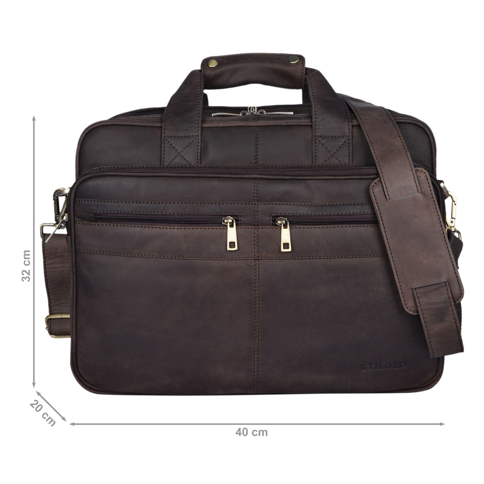 "Alexander" Vintage Saco do Professor em Couro para Homens | STILORD