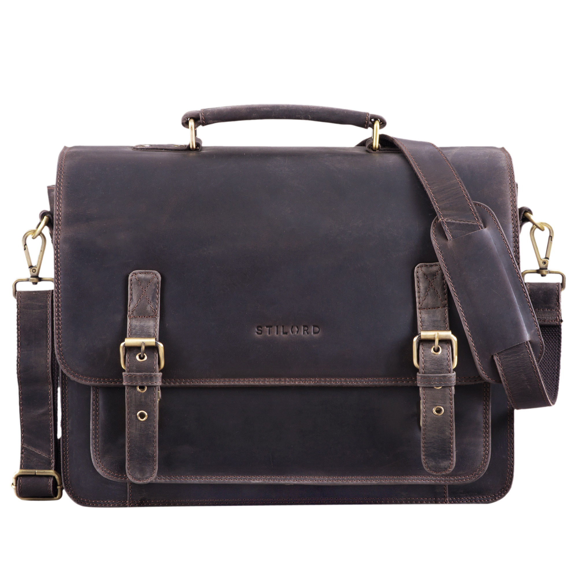 "James" Leather Business Briefcase Vintage | STILORD
