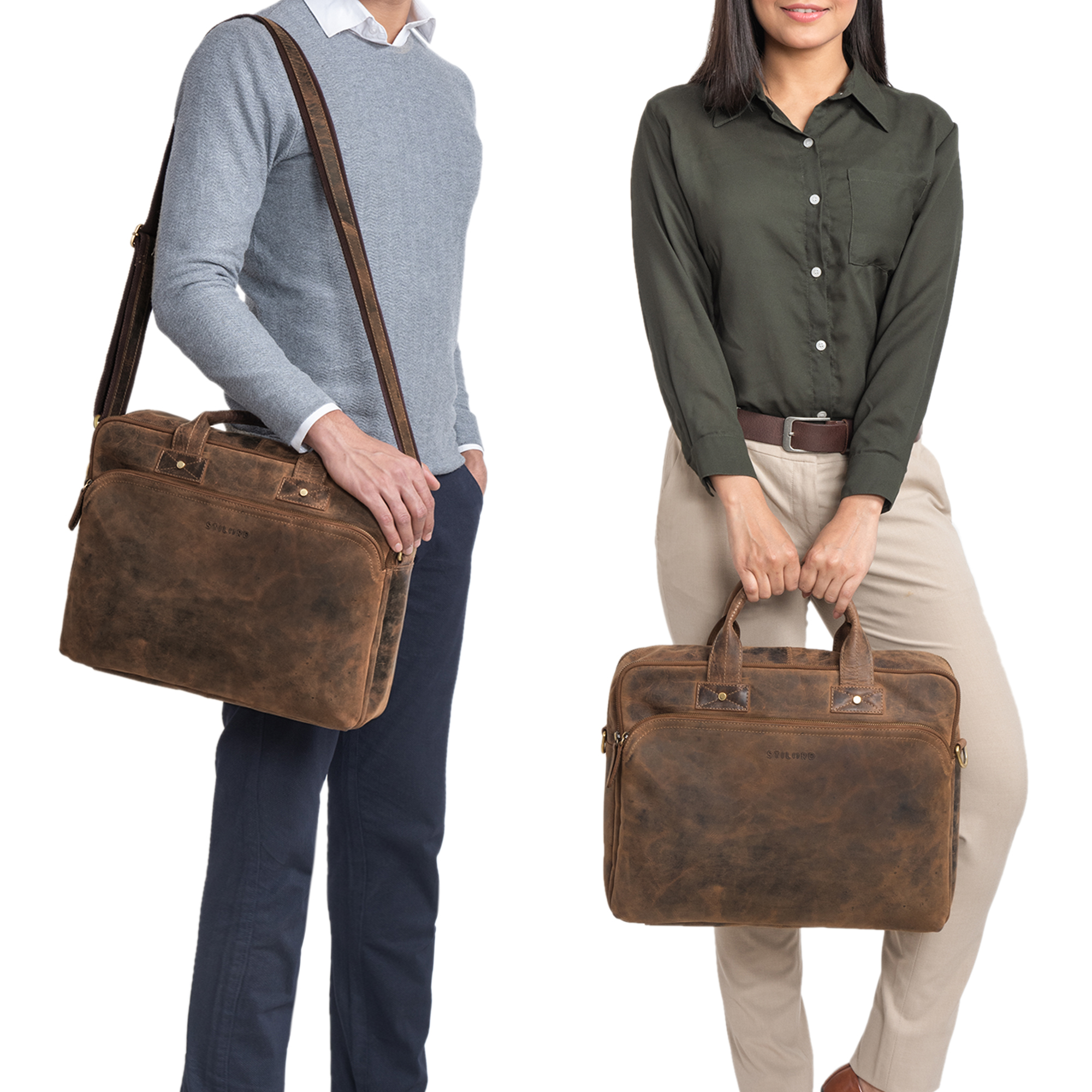 "Hector" Pánská Taška na Notebook Kožená Brašna | STILORD